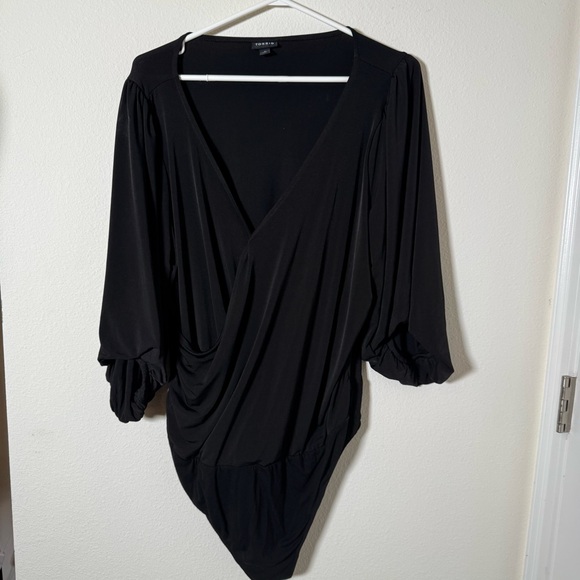torrid | Tops | Torrid Black Draped Bodysuit | Poshmark